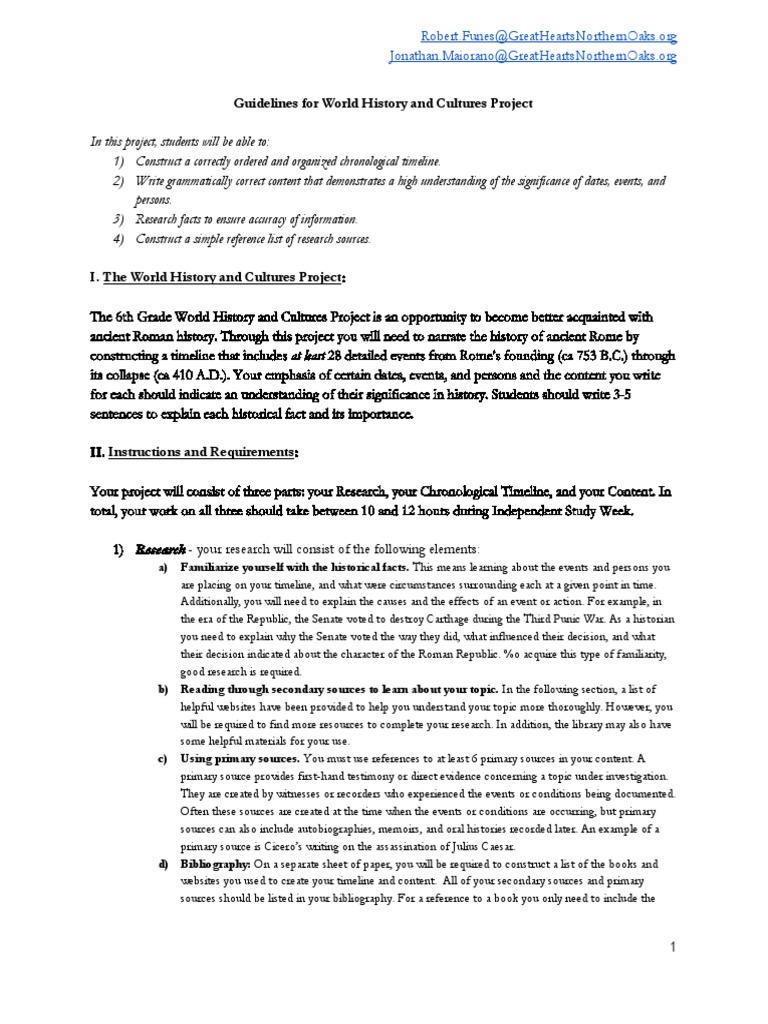 World History Project - Draft | PDF | Primary Sources | Ancient Rome