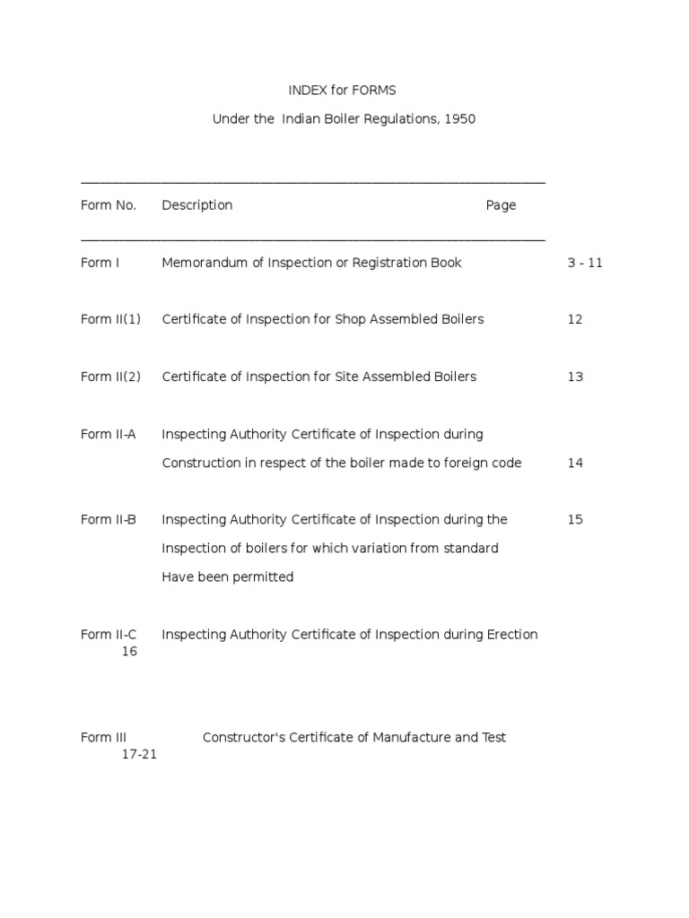 Different Forms IBR | PDF | Boiler | Pipe (Fluid Conveyance)