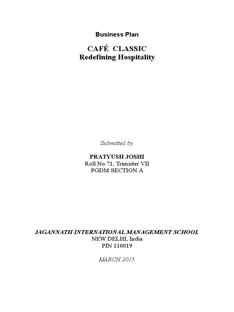 Business Plan Cafe Classic | PDF | Coffeehouse | Drink