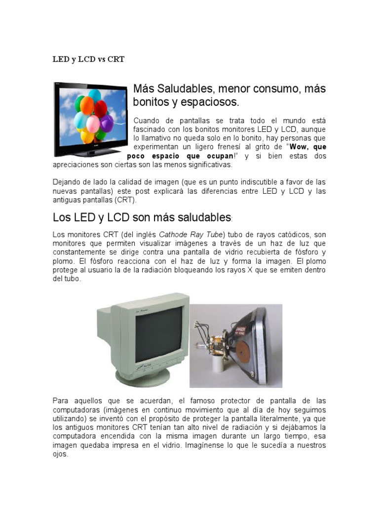LED y LCD Vs CRT | PDF
