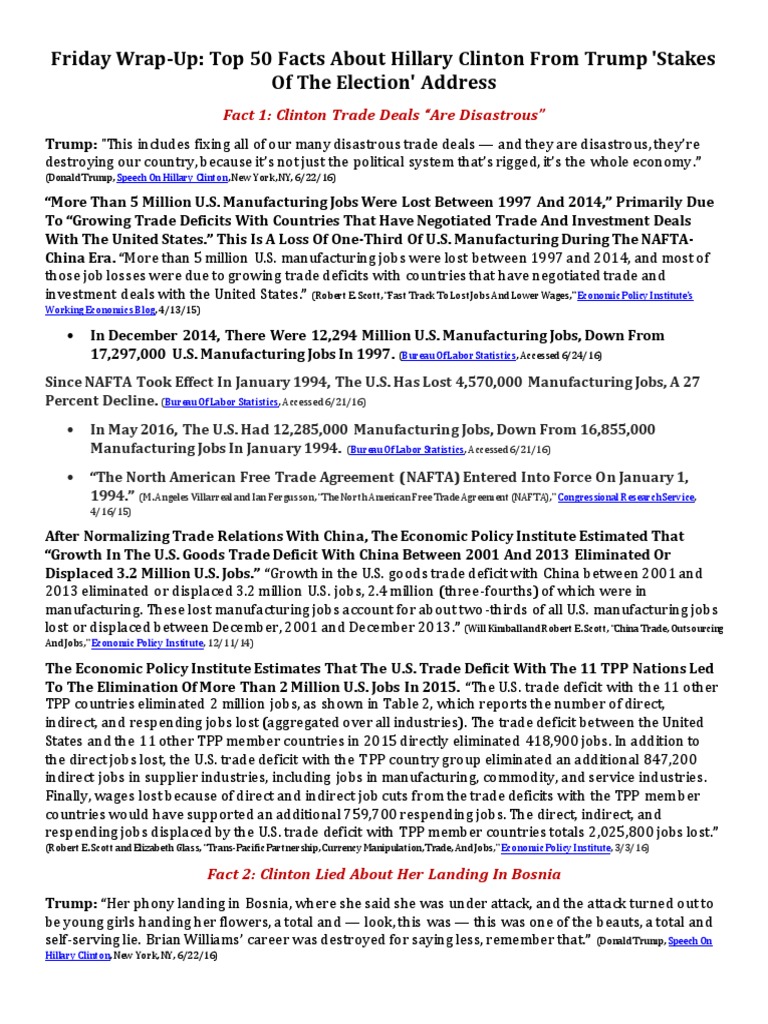 Clinton Facts | PDF