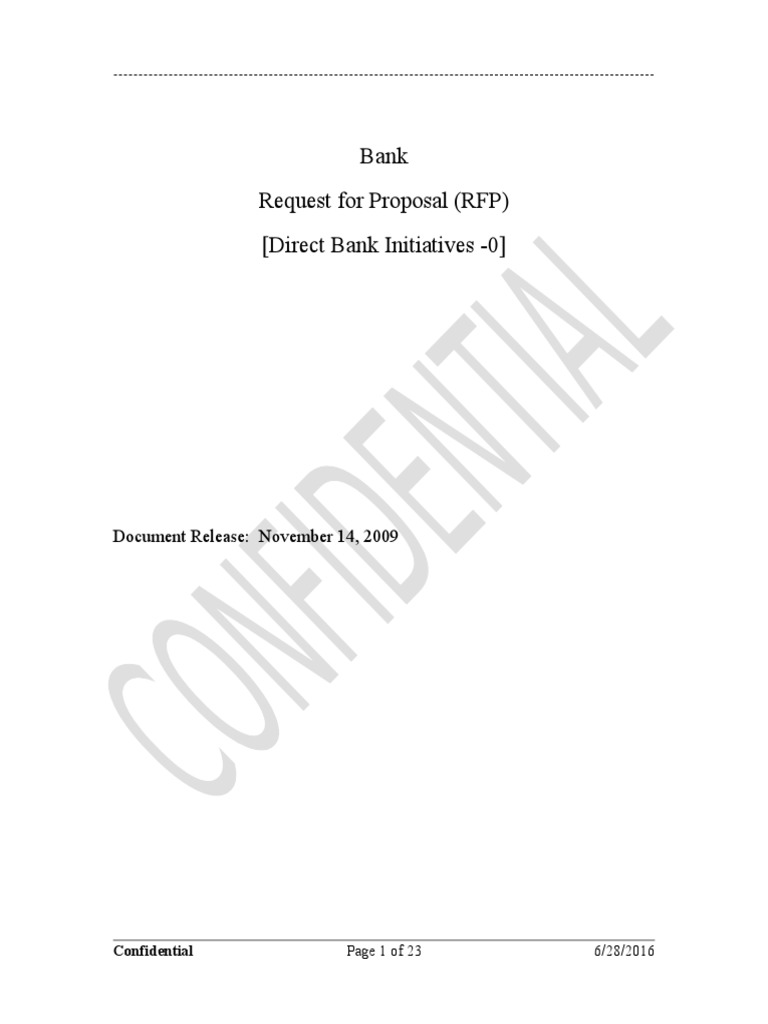 Bank RFP Sample | Request For Proposal | Load Balancing (Computing)