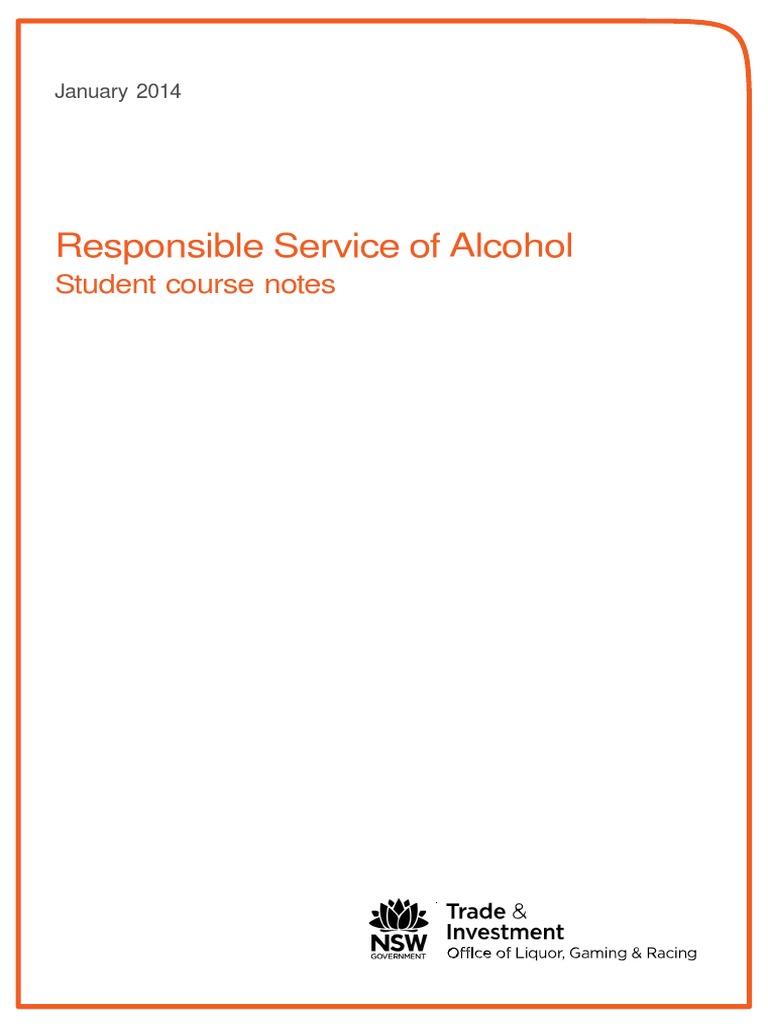 RSA NSW - Training Manual | PDF | Substance Abuse | Alcoholism