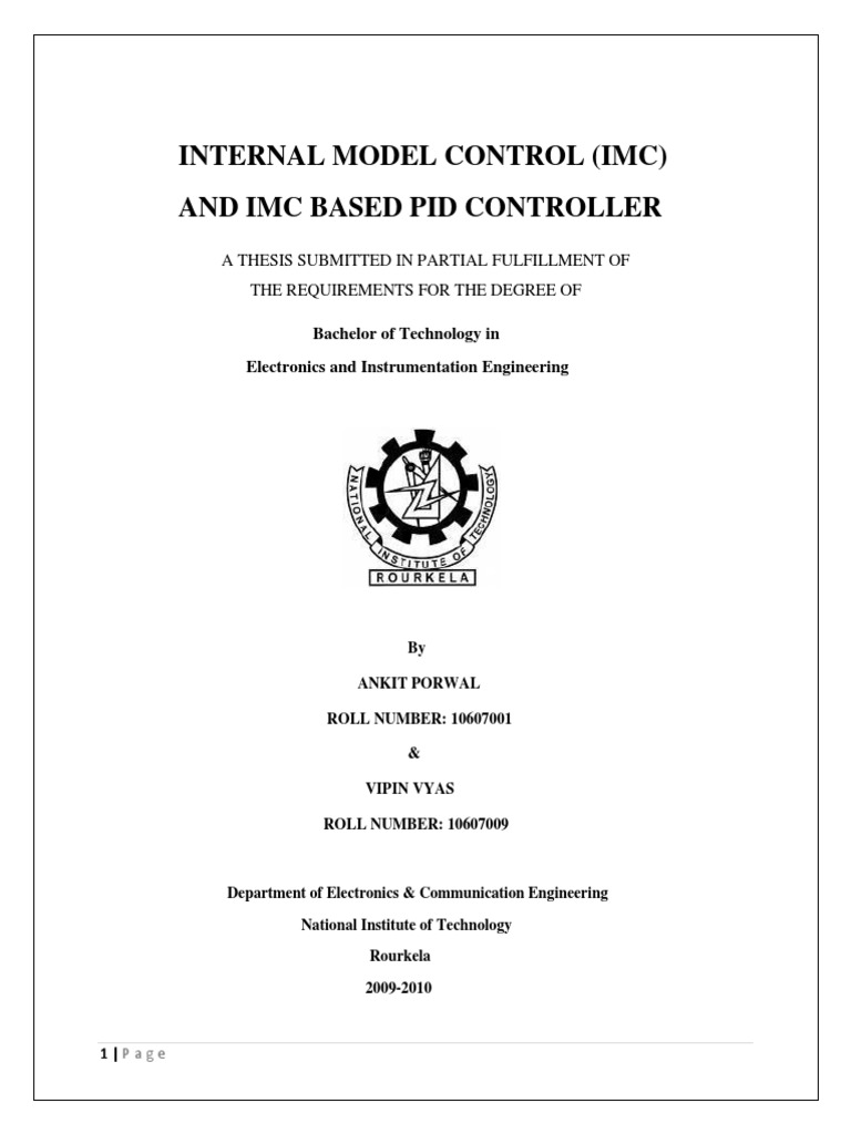 Internal Model Control (Imc) and Imc Based Pid Controller | PDF | Control Theory | Filter ...