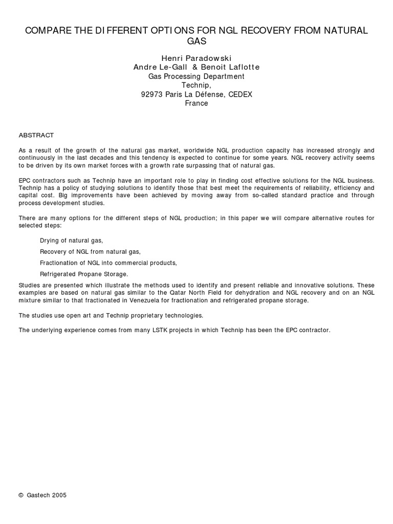 LPG Recovery Process | PDF | Natural Gas Processing | Cogeneration