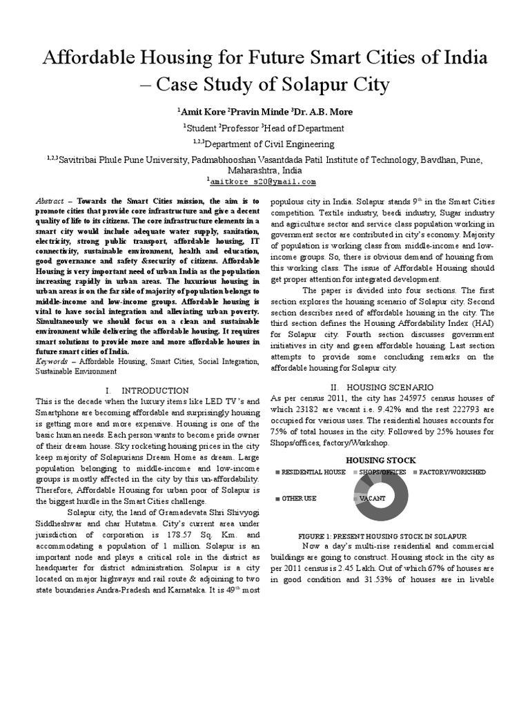 Affordable Housing For Future Smart Cities of India - Case Study of ...