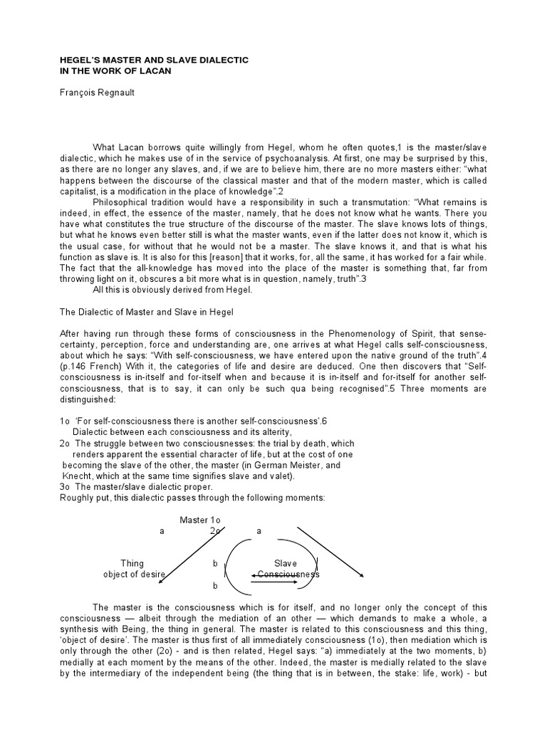 Regnault Francois Hegels Master and Slave Dialectic | PDF | Georg ...
