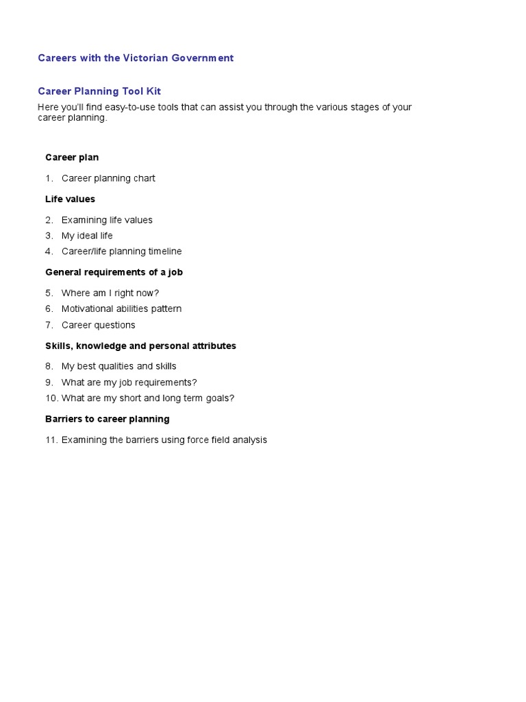 Career Planning Toolkit | PDF | Leadership | Motivation