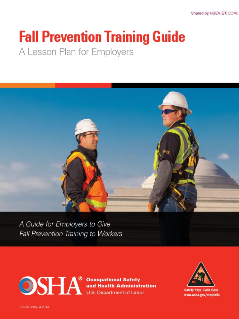 Osha Fall Protection Toolbox Talks and Trainer Guide PDF | PDF ...