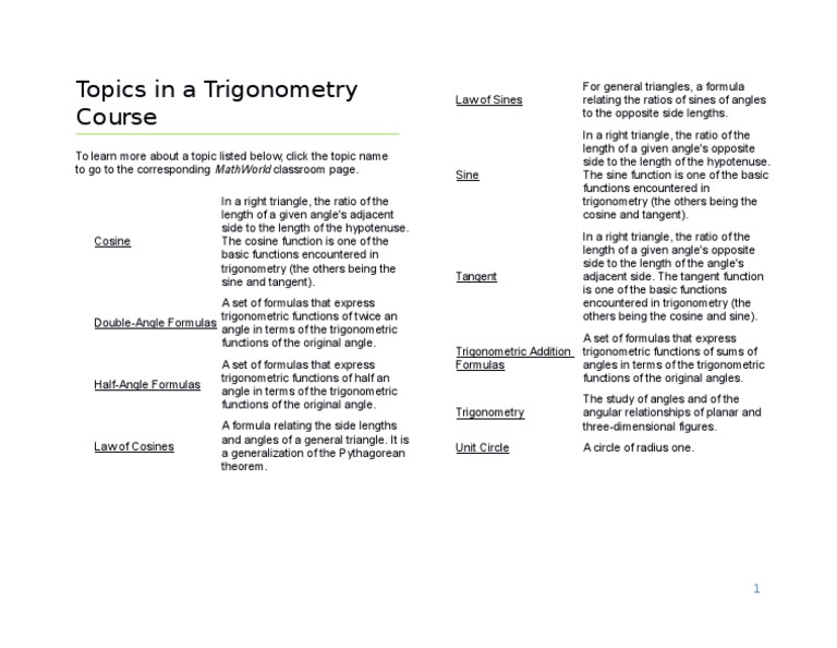Essential Trigonometry Topics Explained | PDF | Teaching Methods ...