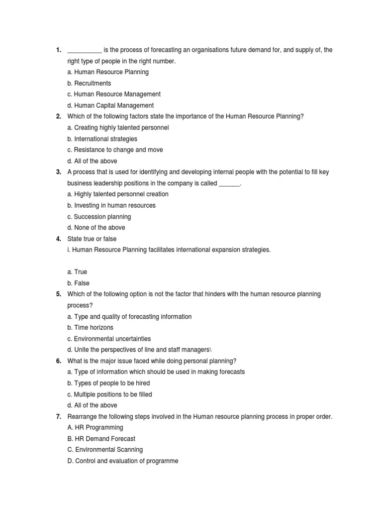 MCQ Set 1 | PDF | Performance Appraisal | Recruitment