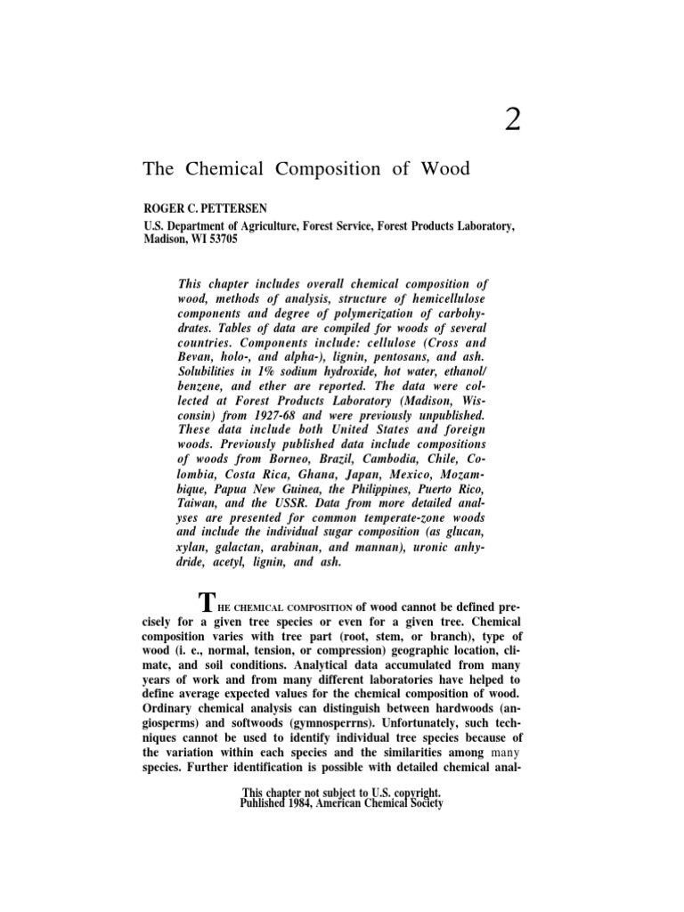 Chemical Composition Wood PDF | PDF | Lignin | Cellulose