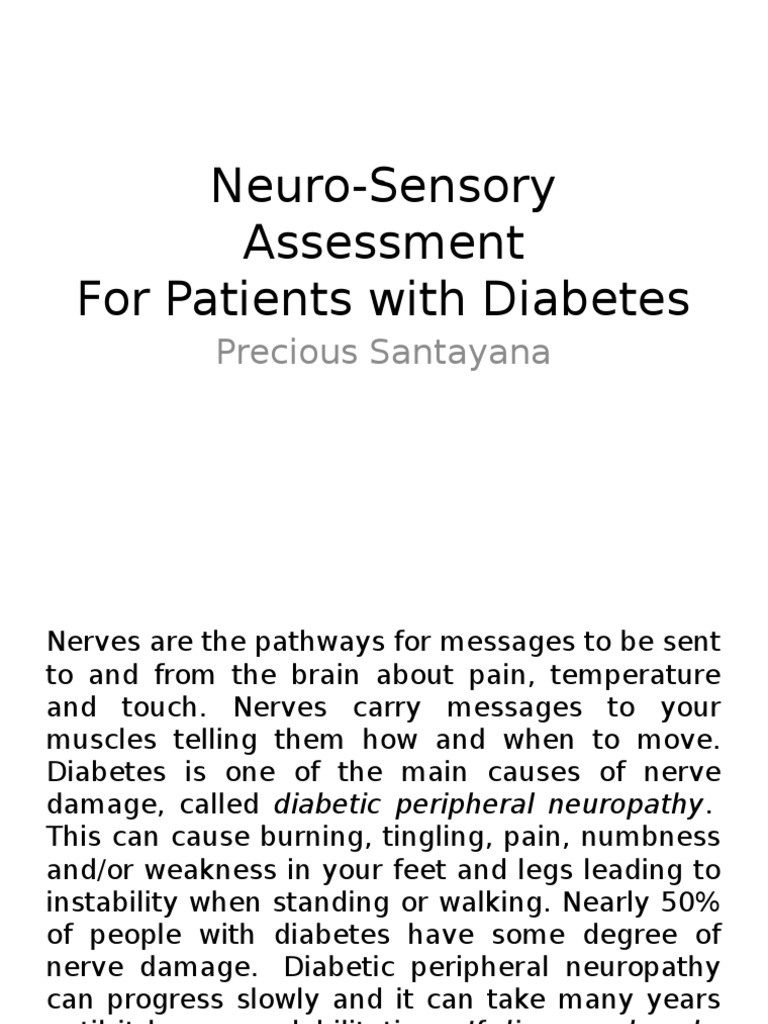 Neuro Sensory Assessment | PDF | Peripheral Neuropathy | Paresthesia