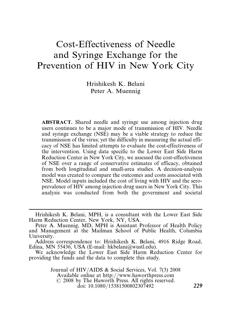 Harm Reduction | Download Free PDF | Hiv/Aids | Economics Of Service ...