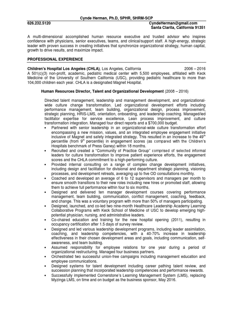 Director Talent Management Organizational Development in Los Angeles CA ...