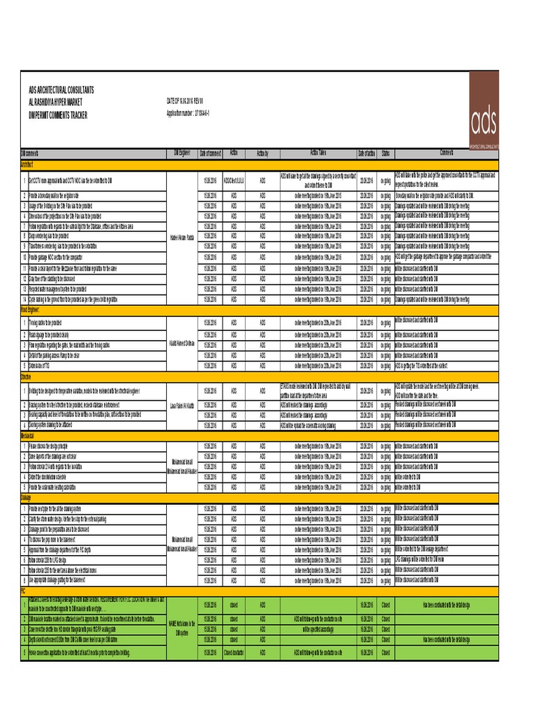 DM Permit Comments Tracker | PDF | Building Engineering | Building ...