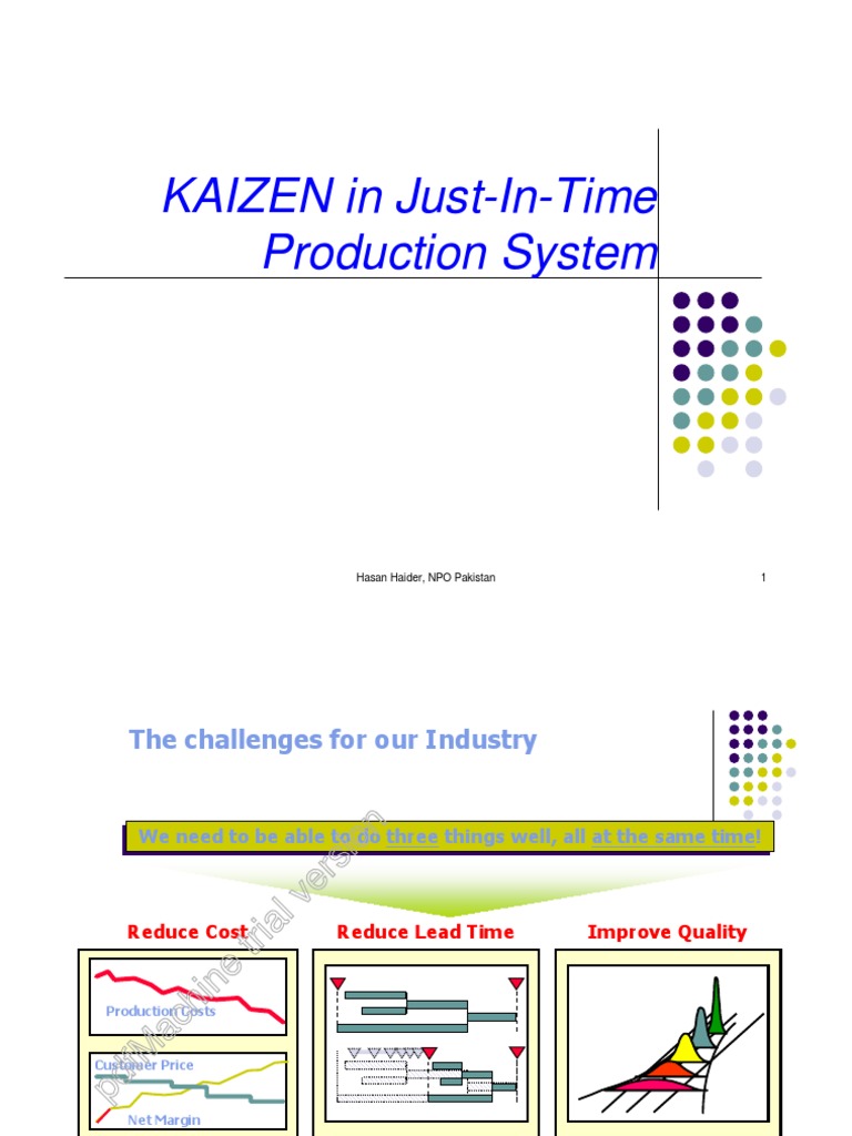 Kaizen in JIT Production System | PDF | Operations Management | Process ...