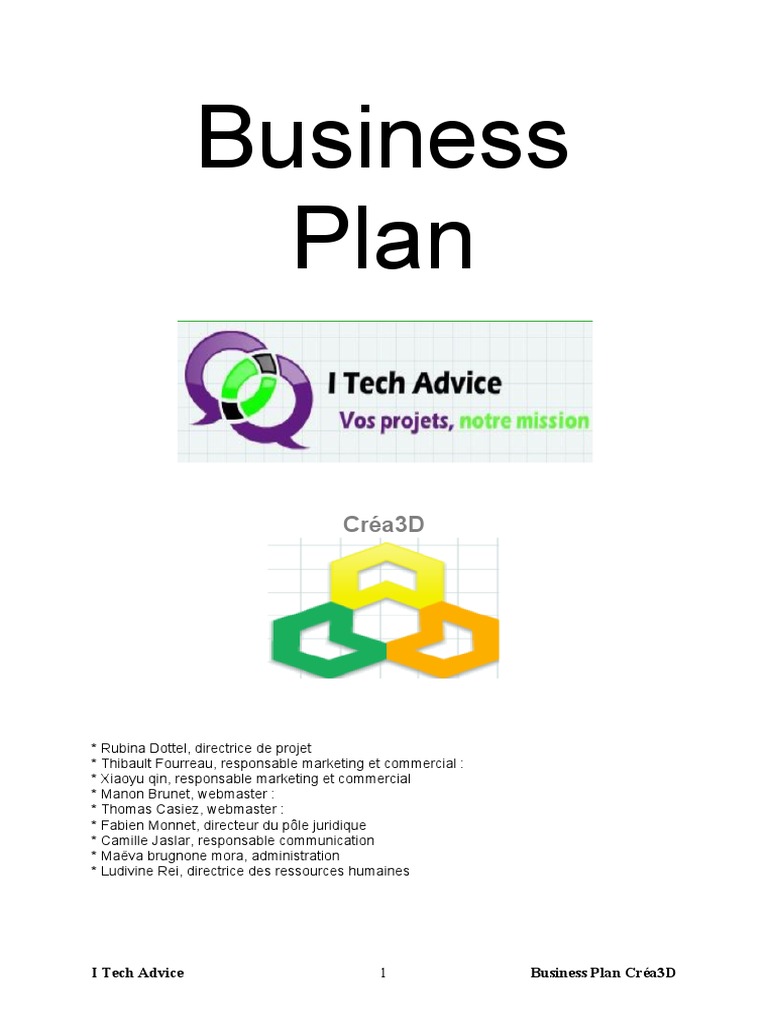 Business Plan Créa3D : Impression 3D Innovante | PDF | Franchise ...