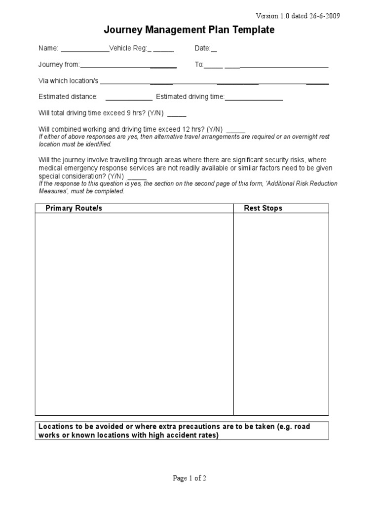 Journey Management Plan | PDF