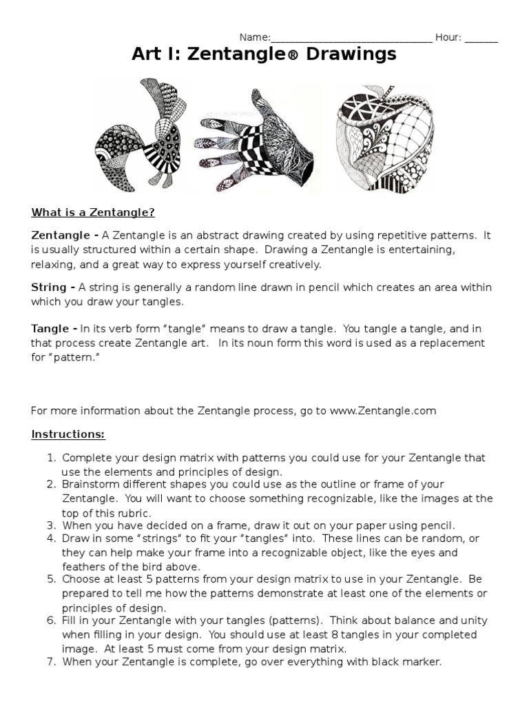 Art1 Zentangle Rubric-1 | PDF | Shape | Epistemology