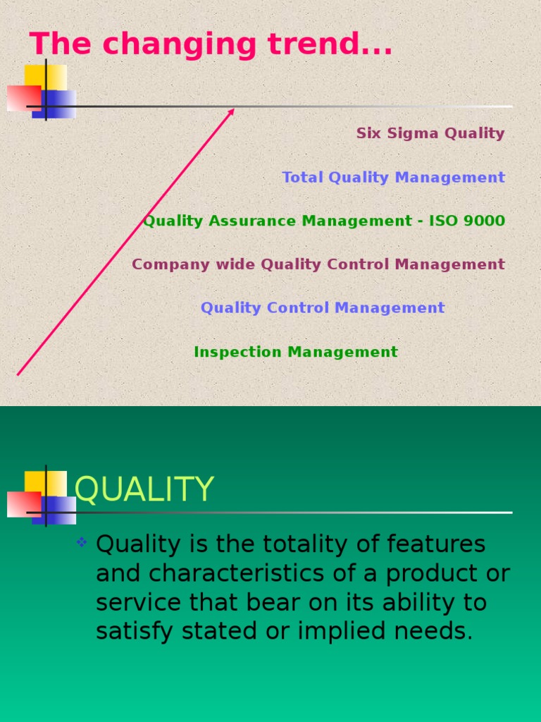 The Changing Trend... : Six Sigma Quality | PDF | Quality Assurance ...