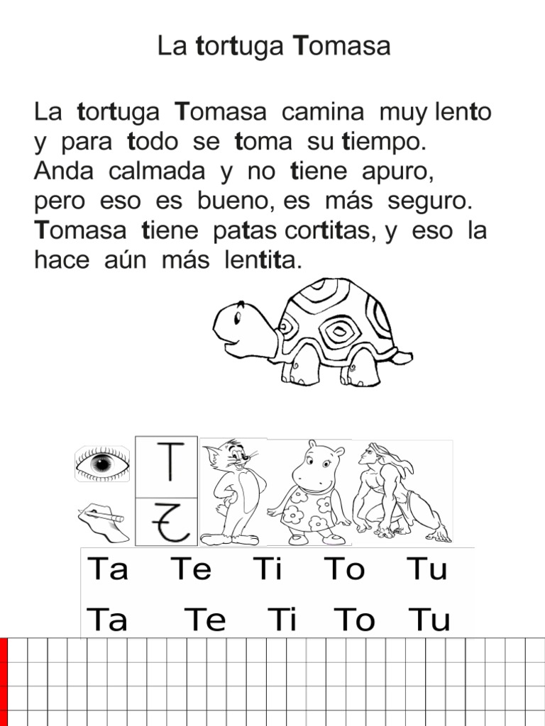 Lectura y Escritura Con Letra T | PDF