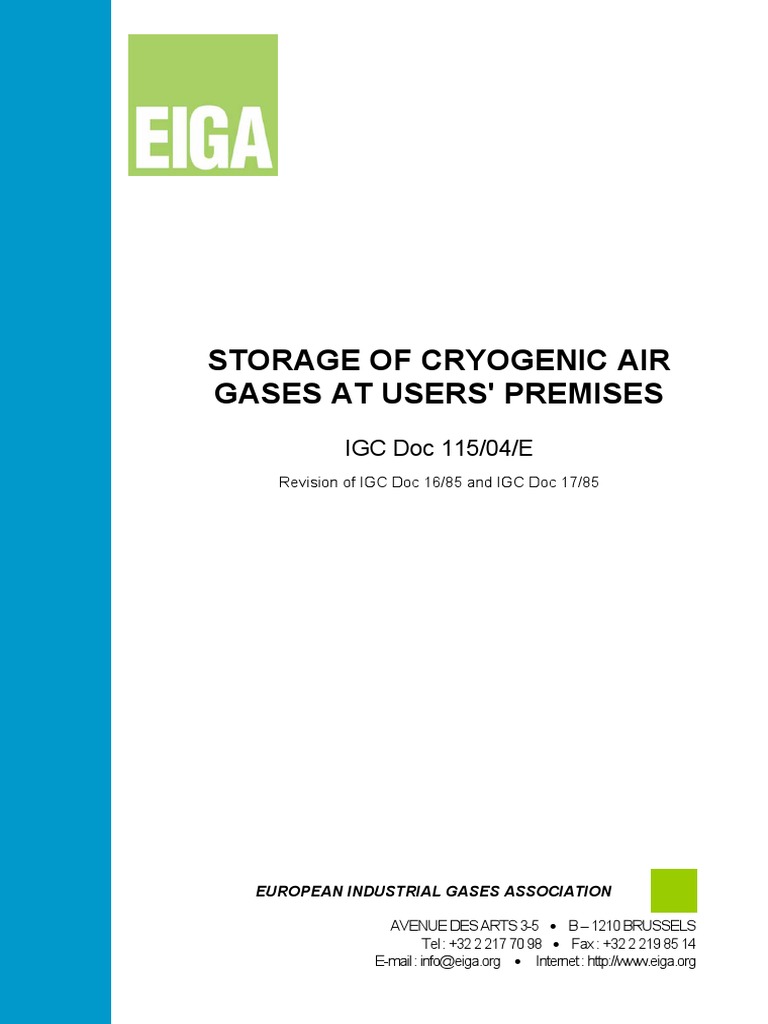 EIGA 115-04 Condiciones en Instalaciones de Clientes | PDF | Oxygen | Argon