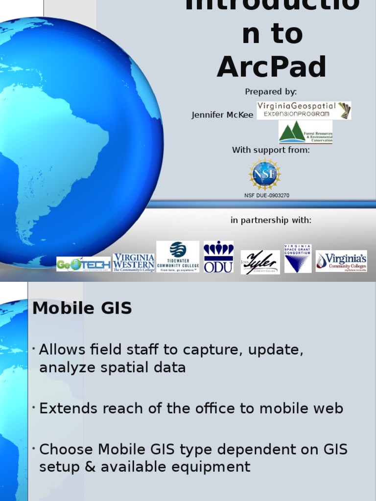 Prepared By: Jennifer Mckee: NSF Due-0903270 | PDF | Arc Gis | Mobile Device