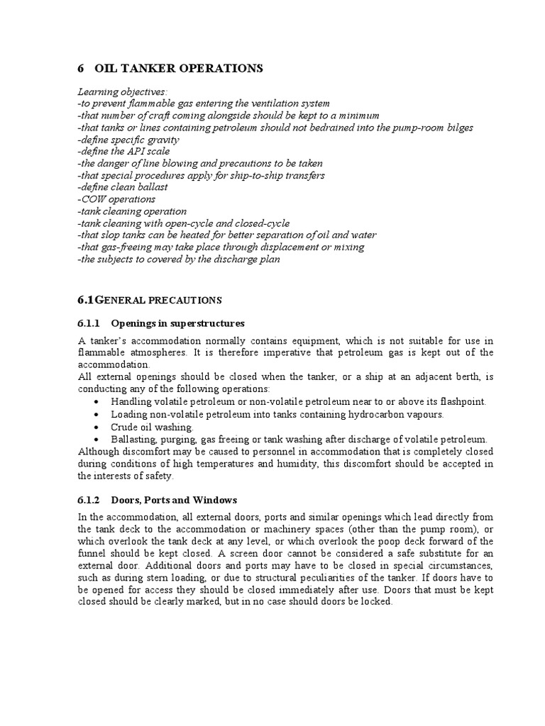 OIL TANKER Operations | PDF | Barrel (Unit) | Thermometer