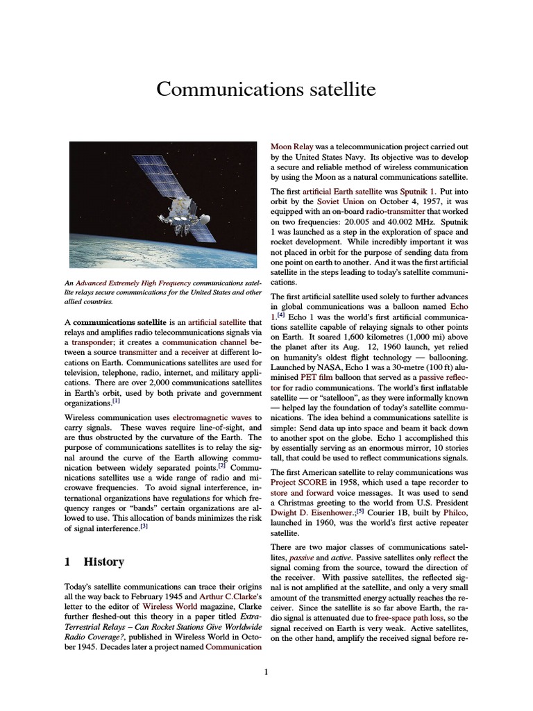 Overview of Communications Satellites | PDF | Direct Broadcast ...