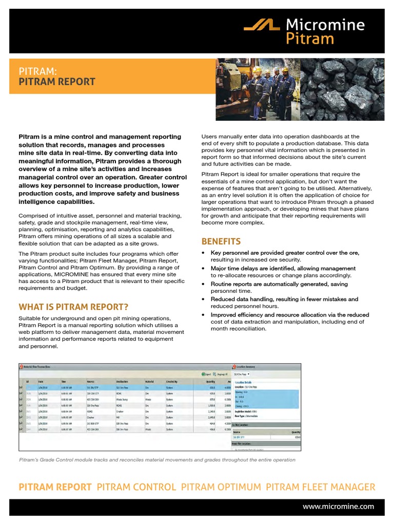 Pitram Report | PDF | Mining | Analytics
