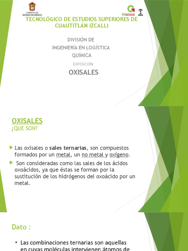 OXISALES | Elementos químicos | Sustancias químicas