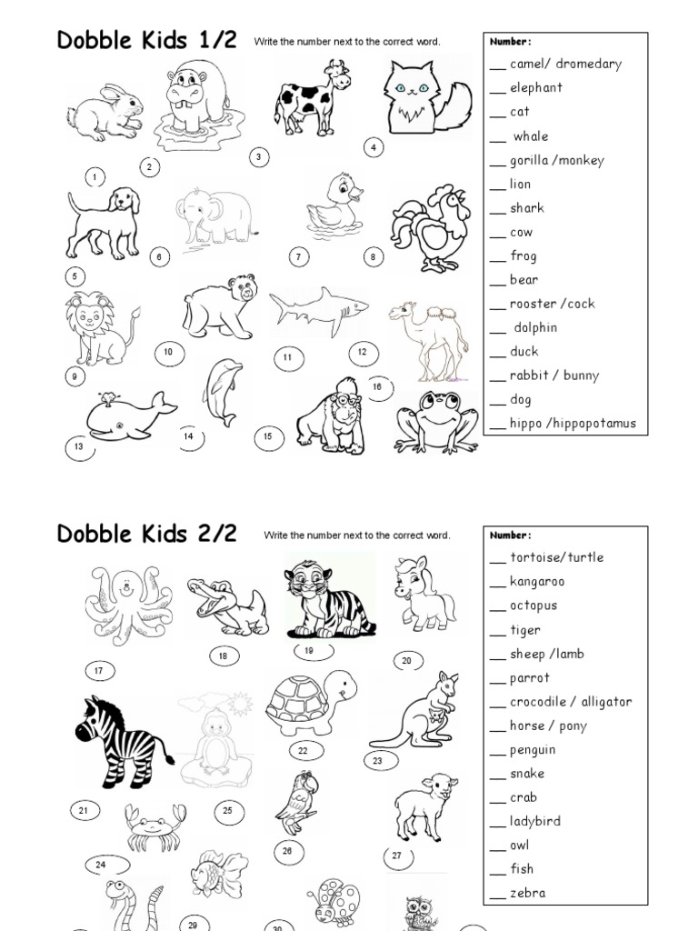 Dobble Kids Animals | PDF | Foreign Language Studies