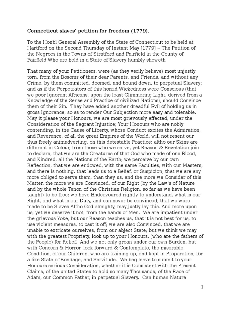 Abigail Addams and Slave Petitions | PDF | Natural And Legal Rights ...