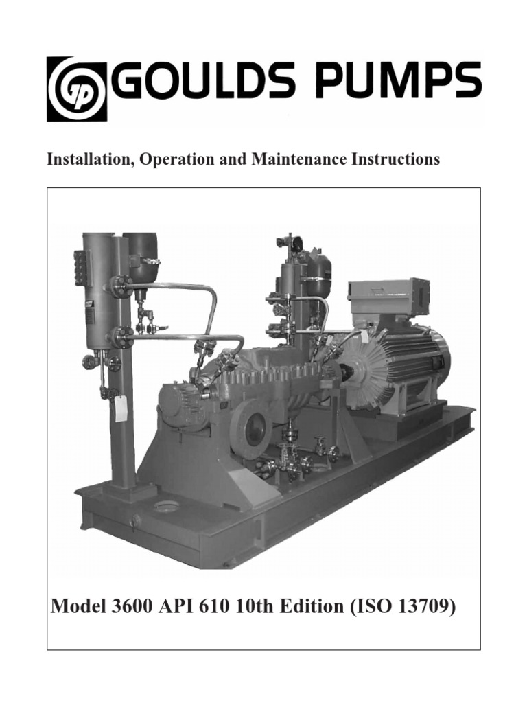 Installation, Operation and Maintenance Instructions: Model 3600 API ...