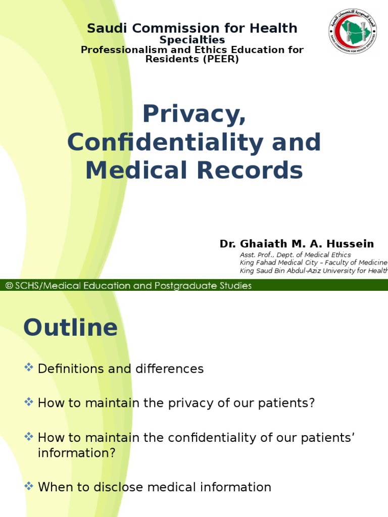 Privacy, Confidentiality & Medical Records | PDF | Confidentiality ...