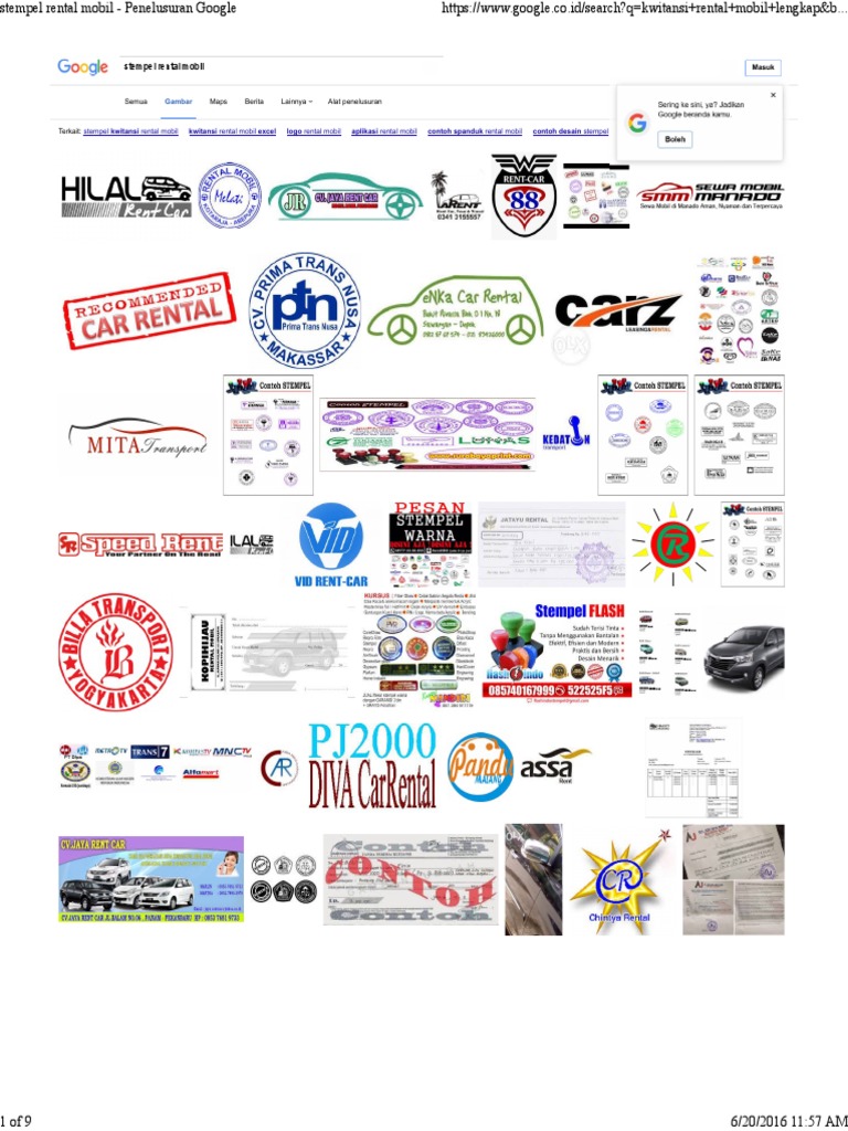 Stempel Rental Mobil: Gambar | PDF