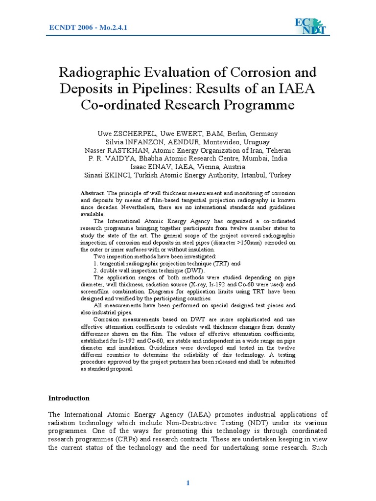 Profile Radiography IAEA | PDF | Radiography | Pipe (Fluid Conveyance)