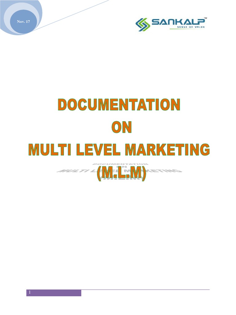 Documentation On Multi Level Pdf Pdf Multi Level Marketing Marketing