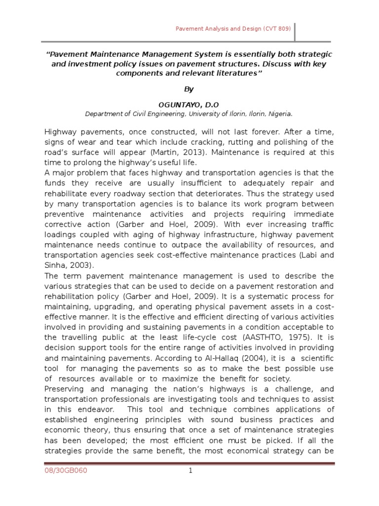 Pavement Maintenance Management Insights | PDF | Road Surface | Highway