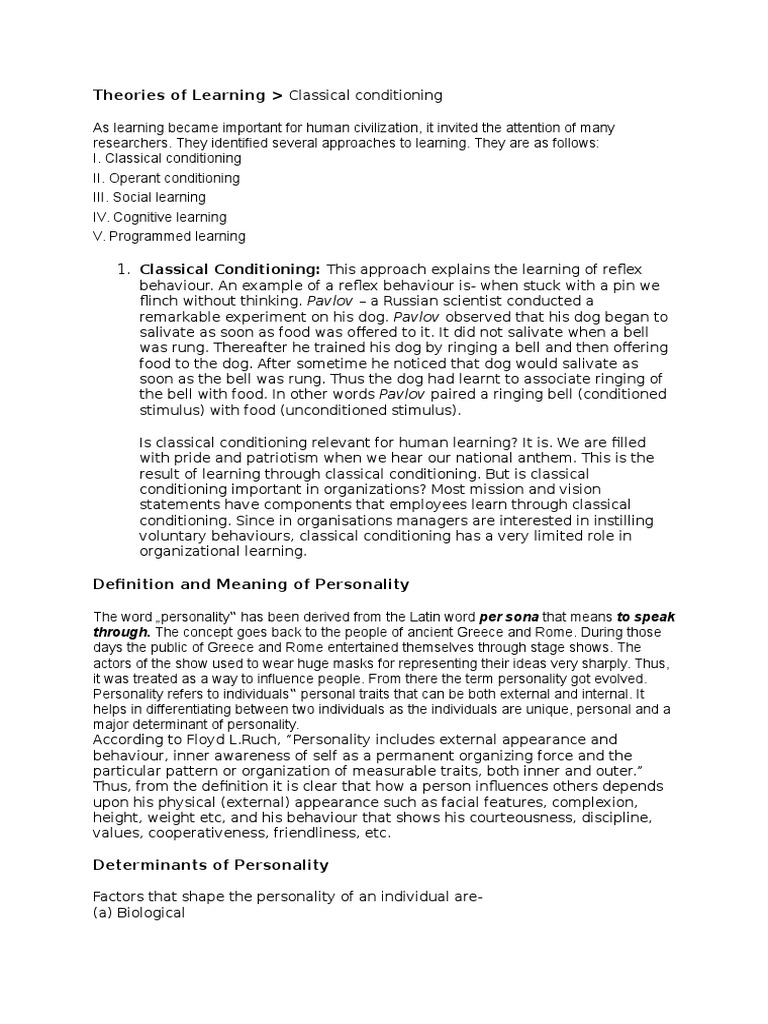 Classical Conditioning Explained in 40 Characters | PDF | Classical ...