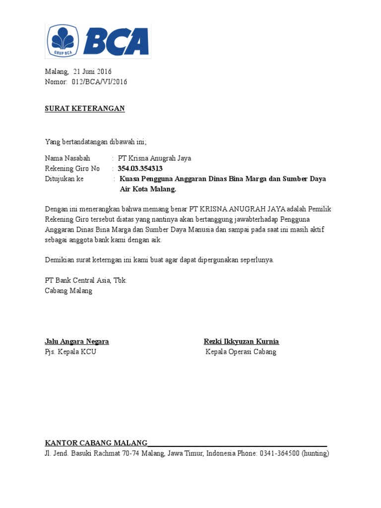 Email Bank Bca - Perumperindo.co.id