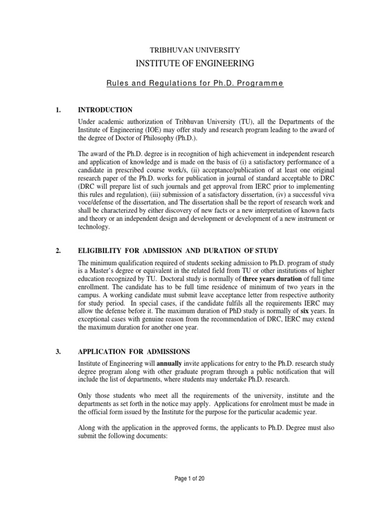 PHD Rules and Regulation PDF | PDF | Thesis | Doctor Of Philosophy