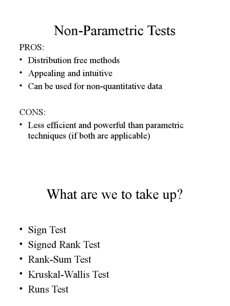 Non-Parametric Tests | PDF | Mann–Whitney U Test | Evaluation Methods