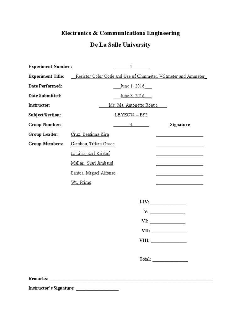 Resistor color code experiment | PDF | Resistor | Voltage