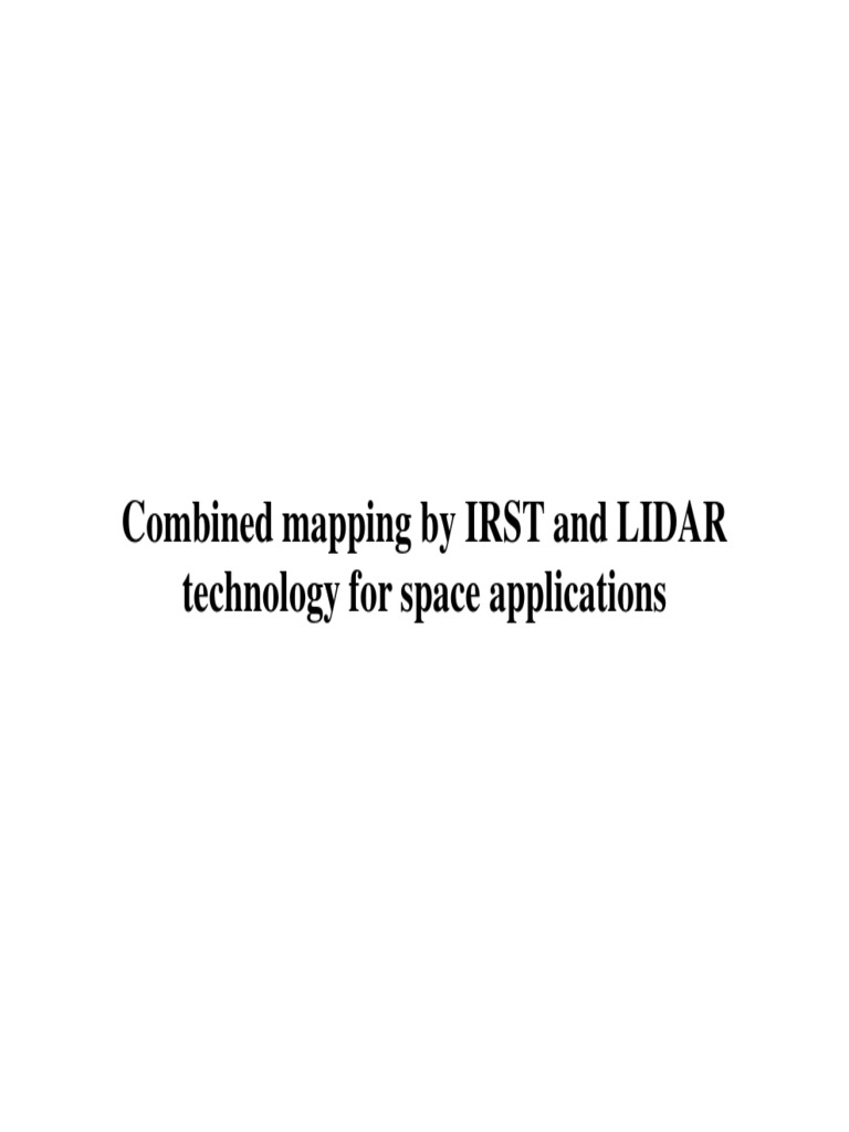 Combined mapping with IRST and LIDAR sensors | PDF | Lidar ...