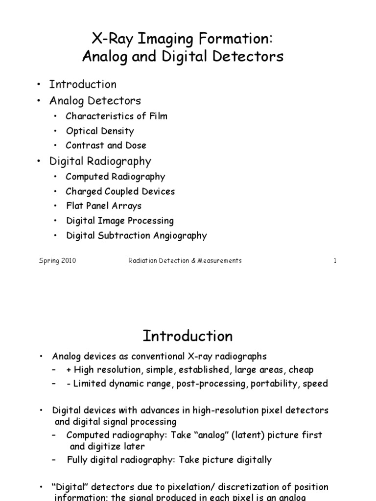 X-Ray Imaging: Analog vs. Digital | PDF | Charge Coupled Device ...