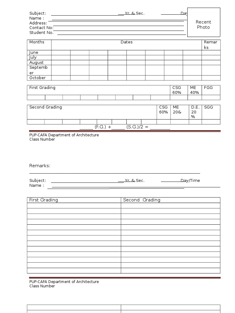 Student Grading Report Template | PDF
