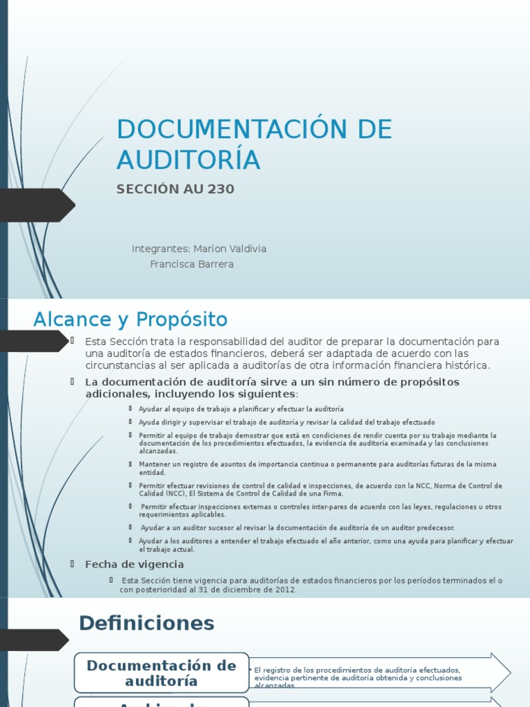 Documentación de Auditoría | Auditoría financiera | Contralor
