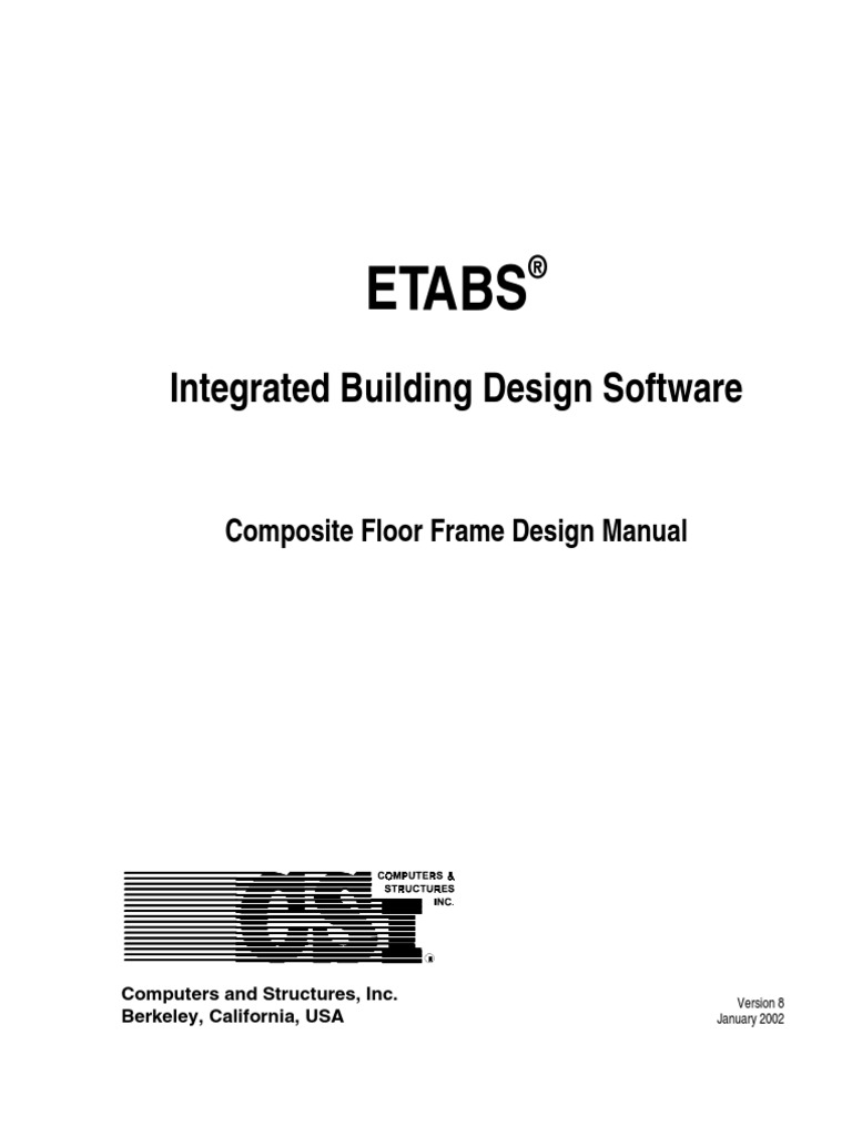 ETABS Composite Floor Frame Design Manual | PDF | Bending | Beam ...